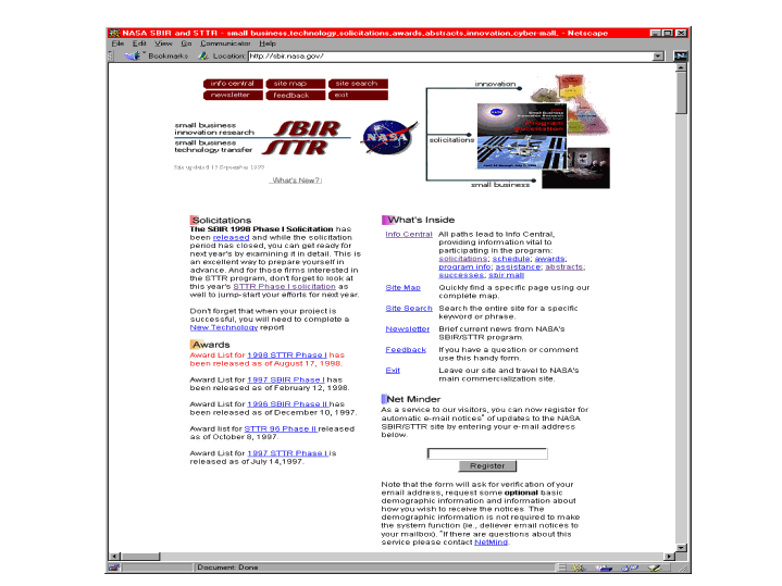 Small Business Innovations Research & Small Technology Transfer Programs